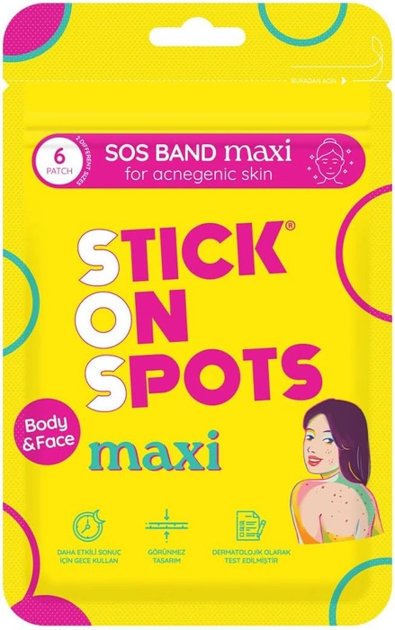 Stick on Spots Maxi plasterki na niedoskonałości, 6 szt | puderikrem.pl