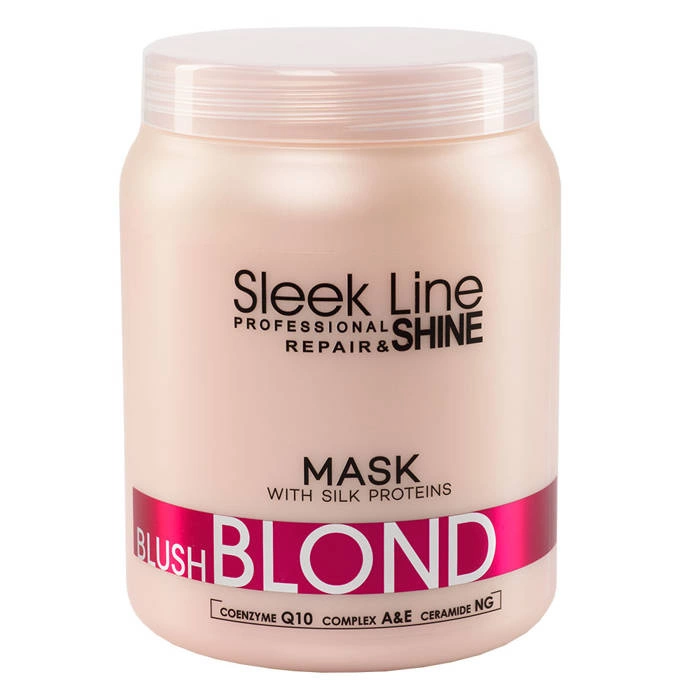 Sleek Line Blush Blond Mask maska do włosów blond z jedwabiem 1000 ml ...